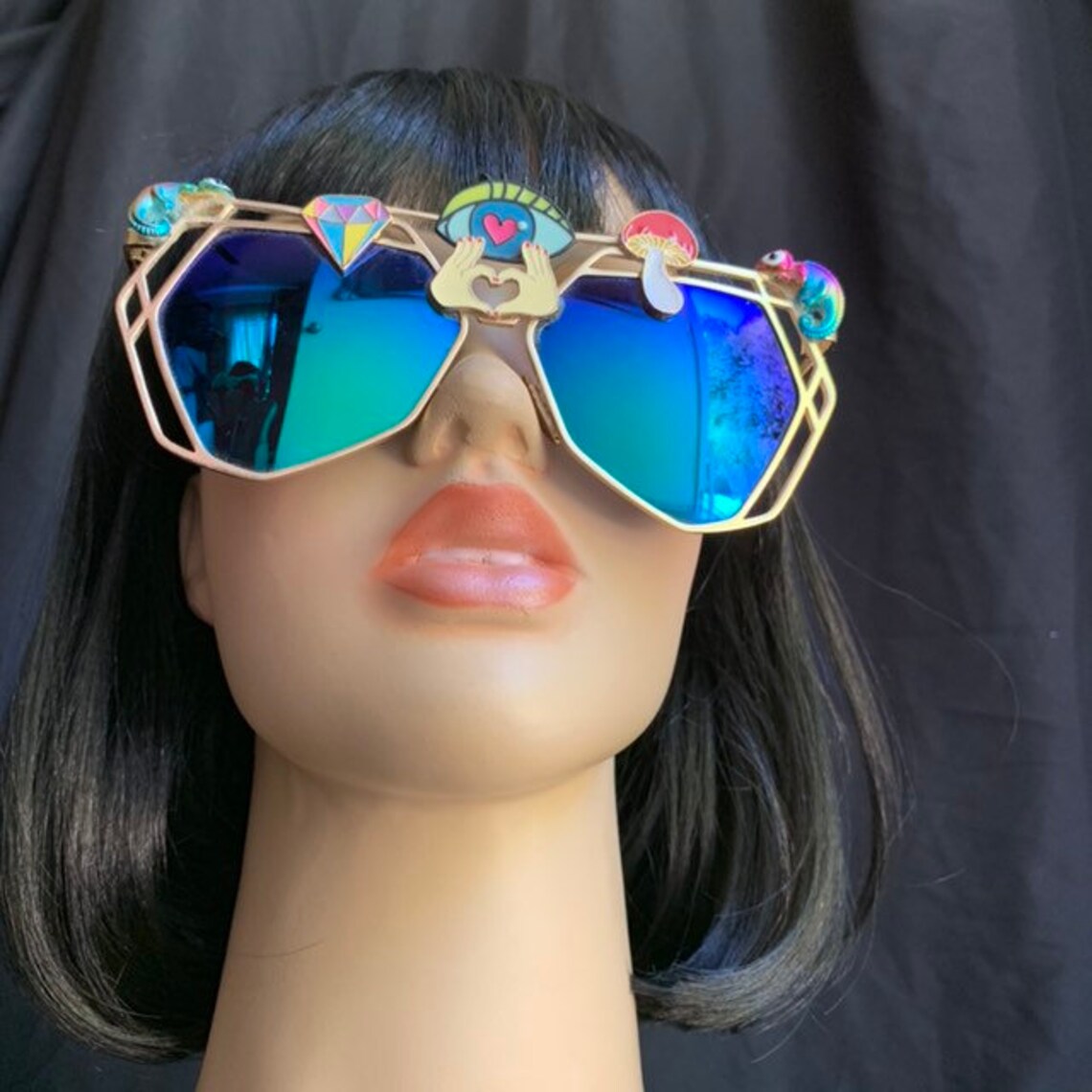 Third Eye Sunglasses Embellished Rave Festival Decorated Sunnies Shades ...