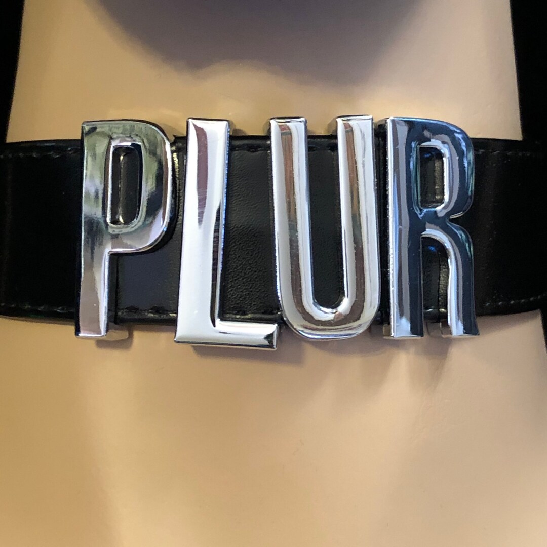 PLUR Rave Choker Custom Festival Necklace Collar Charm Name Word Trance ...