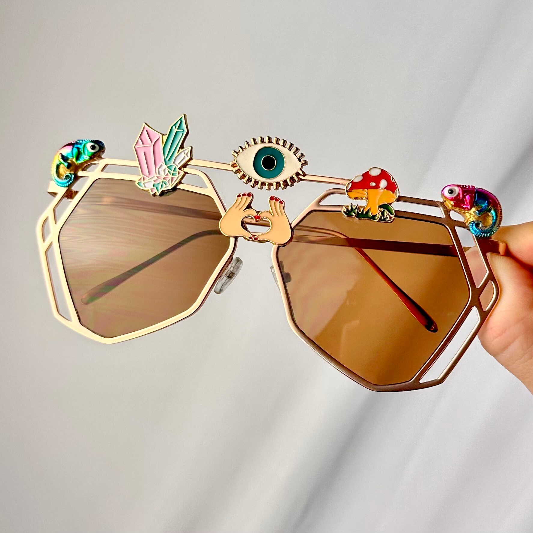 Third Eye Sunglasses Embellished Rave Festival Decorated Sunnies Shades ...