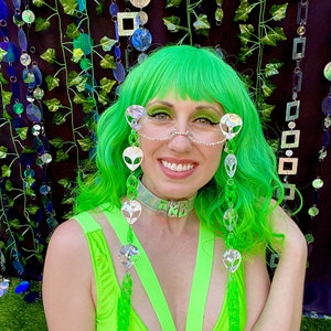 Alien Queen Rave Glasses Space Outfit Festival Sunglasses Cyberpunk ...