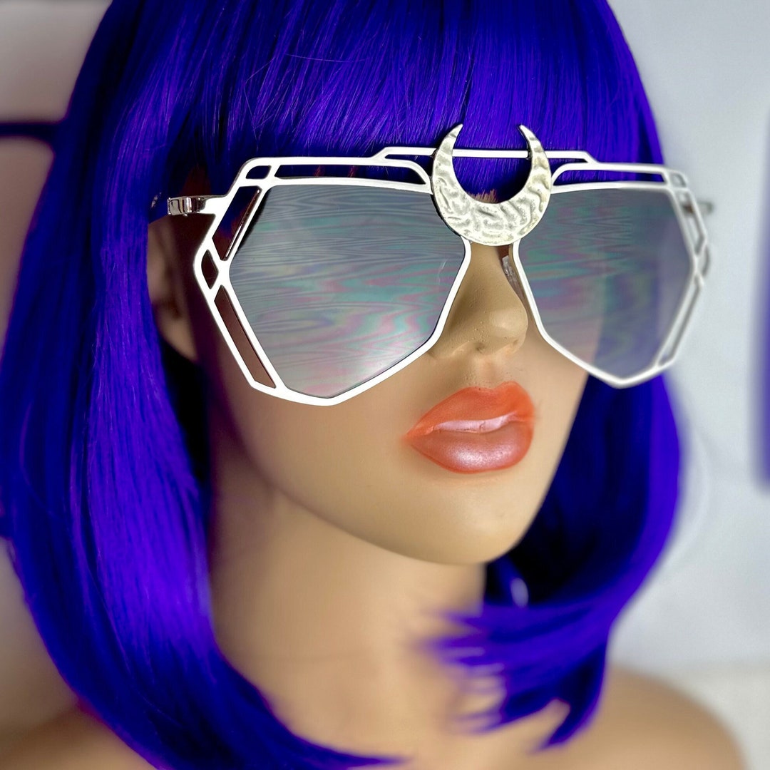 Crescent Moon Sunglasses Geometric Glasses Witchy Witch Gift ...