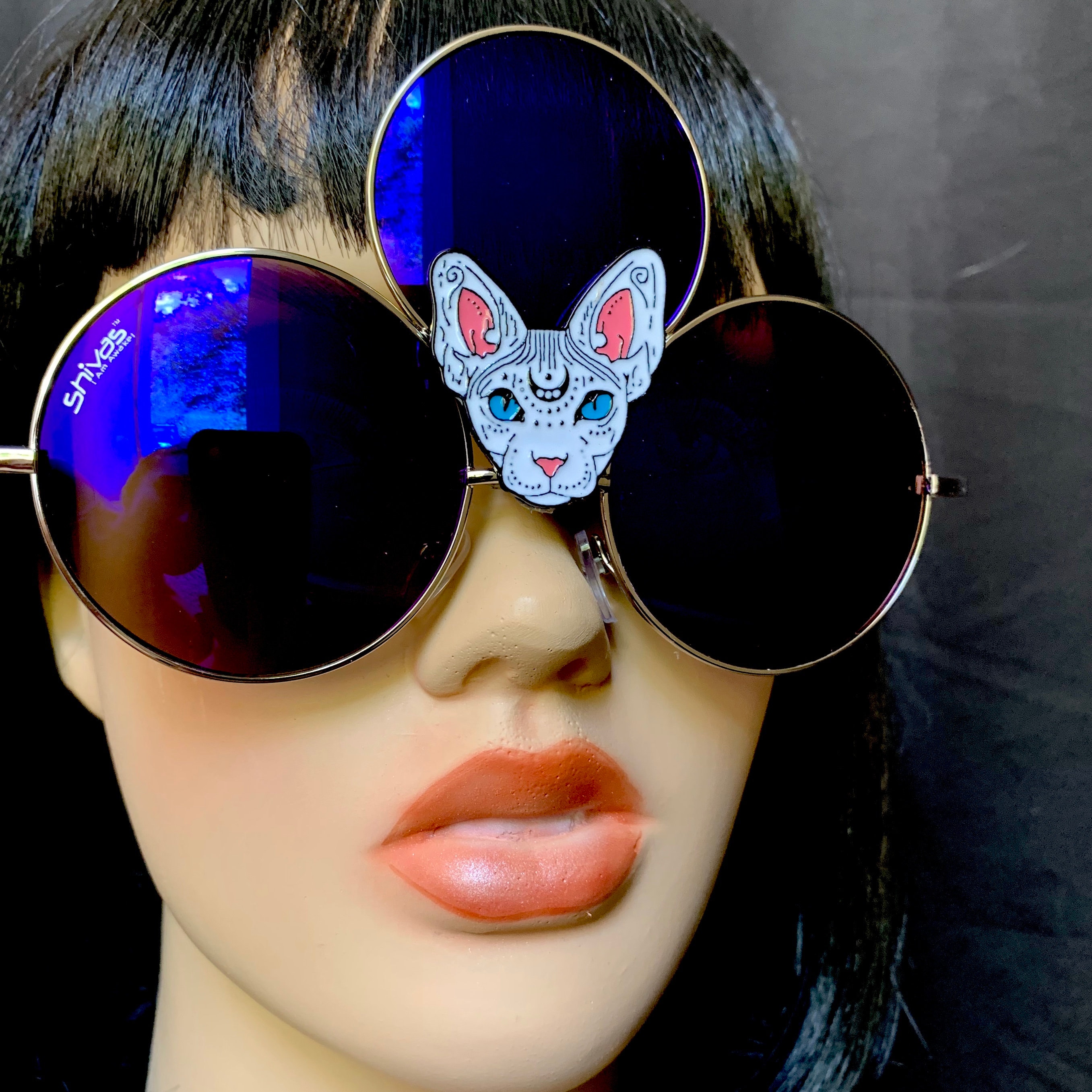 Third Eye Sunglasses Embellished Rave Festival Decorated Sunnies Shades ...