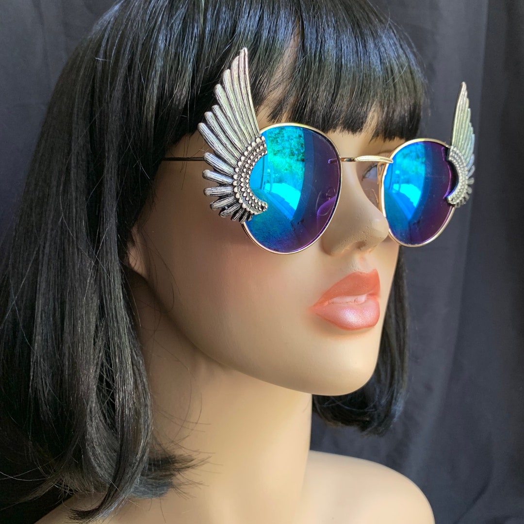Winged Sunglasses Fairy Butterfly Embellished Rave Festival Outfits ...