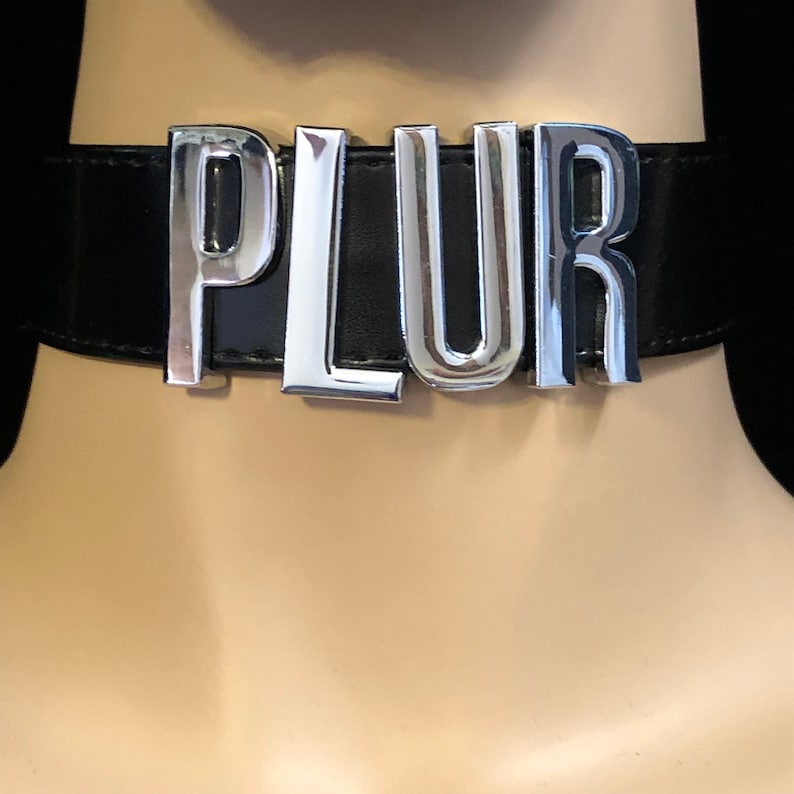 PLUR Rave Choker Custom Festival Necklace Collar Charm Name - Etsy
