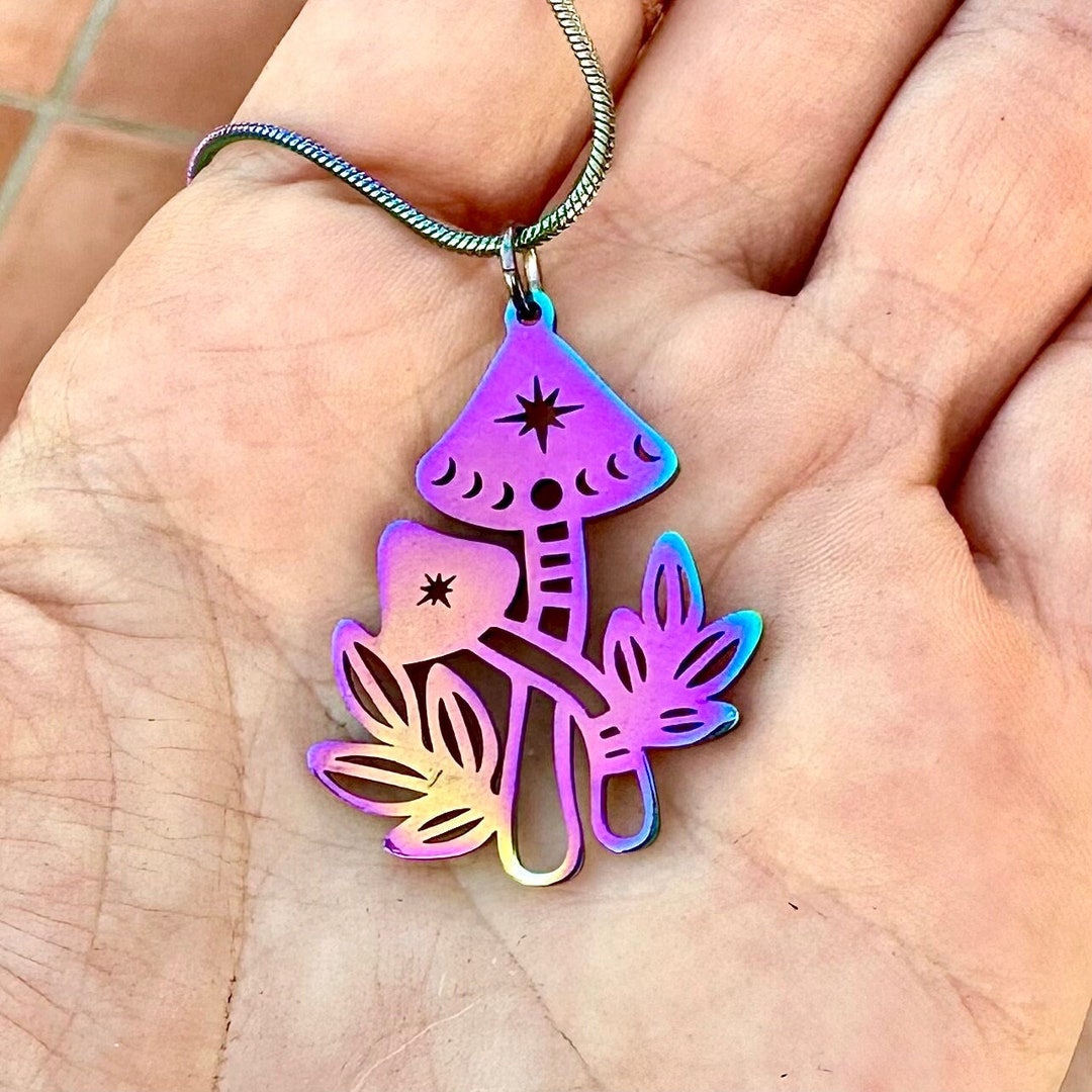 Rainbow Necklace Rave Wear Outfit Psychedelic Pendant Y2K EDM Choker ...