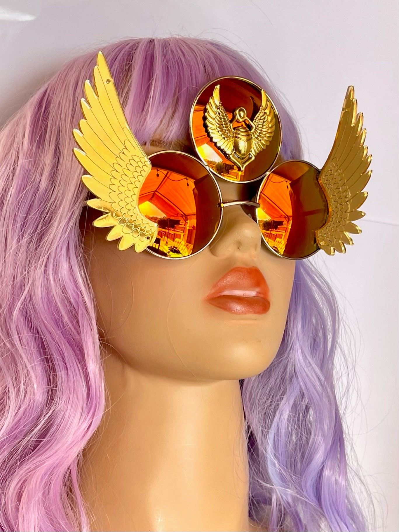 Scarab Beetle Sunglasses Festival Egyptian Glasses Winged Cosplay ...