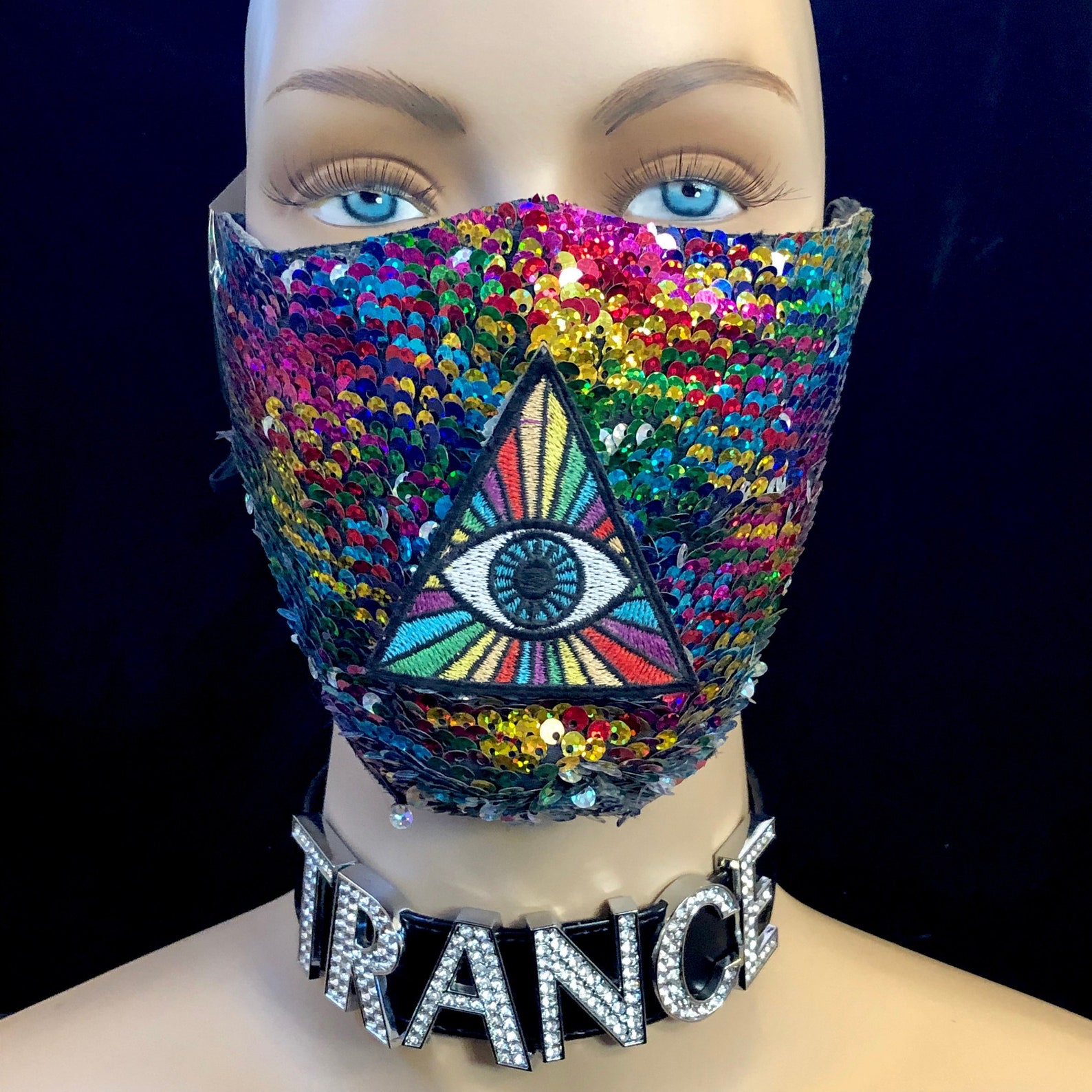 Trance Rave Choker Custom Festival Necklace Collar Charm Name - Etsy