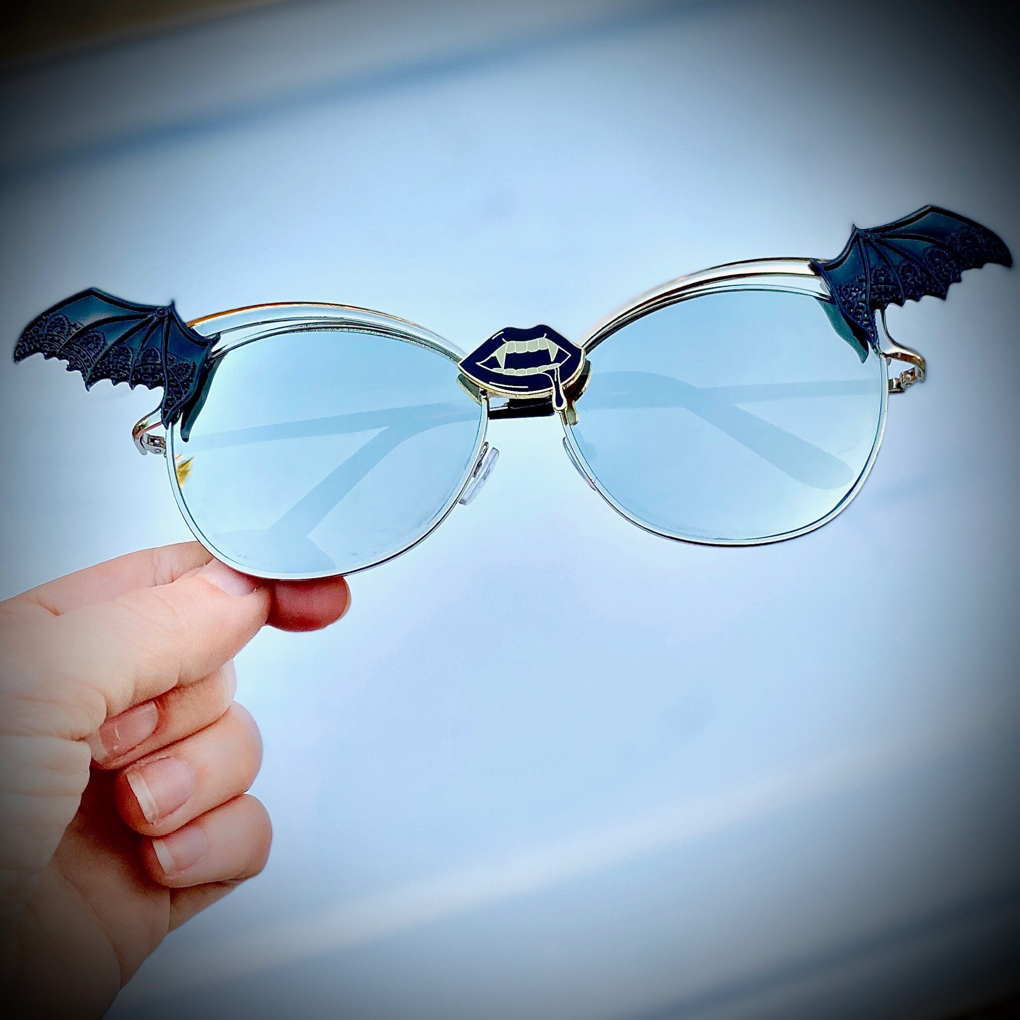 Goth Sunglasses Gothic Bat Glasses Winged Dracula Vampire Wings Witchy ...