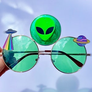 Alien Sunglasses Green Rave Glasses UFO Space Third Eye Festival ...