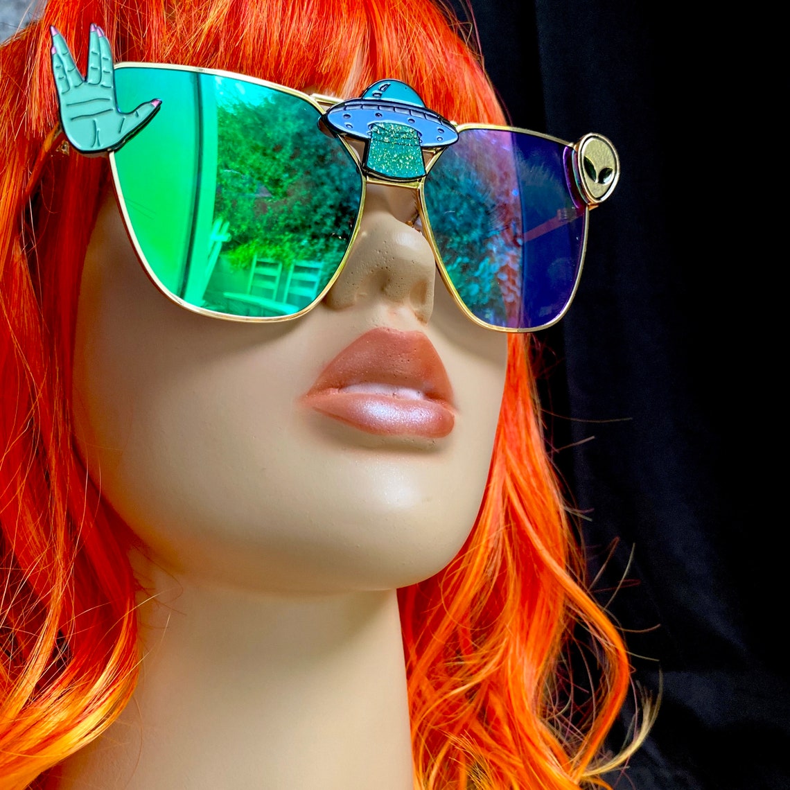 Alien Space Babe Sunglasses Third Eye Glasses Embellished | Etsy