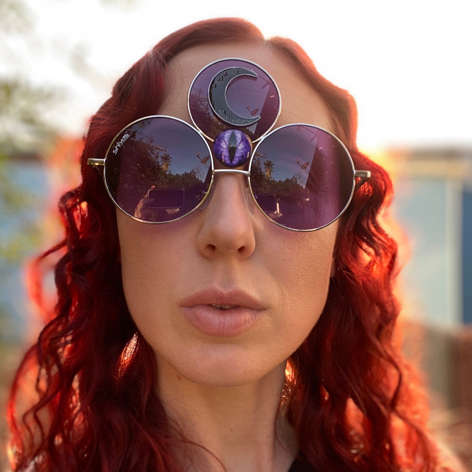 Third Eye Sunglasses Moon Occult Glasses Embellished Rave Festival ...