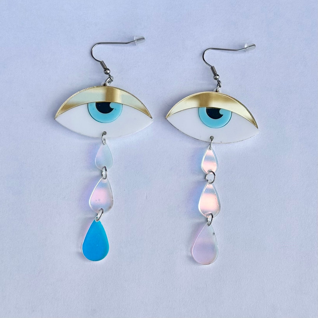 Evil Eye Tears Ohrringe Psychedelischer Third Eye Rave Schmuck All ...
