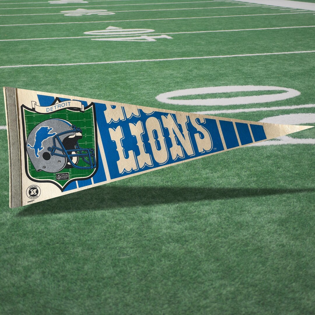 Vintage Detroit Lions 1980's NFL Football Pennant - Etsy