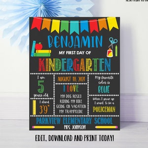 Editable Back to School Sign First Day of School Sign Back to School ...