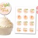 Peach Cupcake Toppers, Peach Birthday Party, Cupcake Toppers, Peach ...
