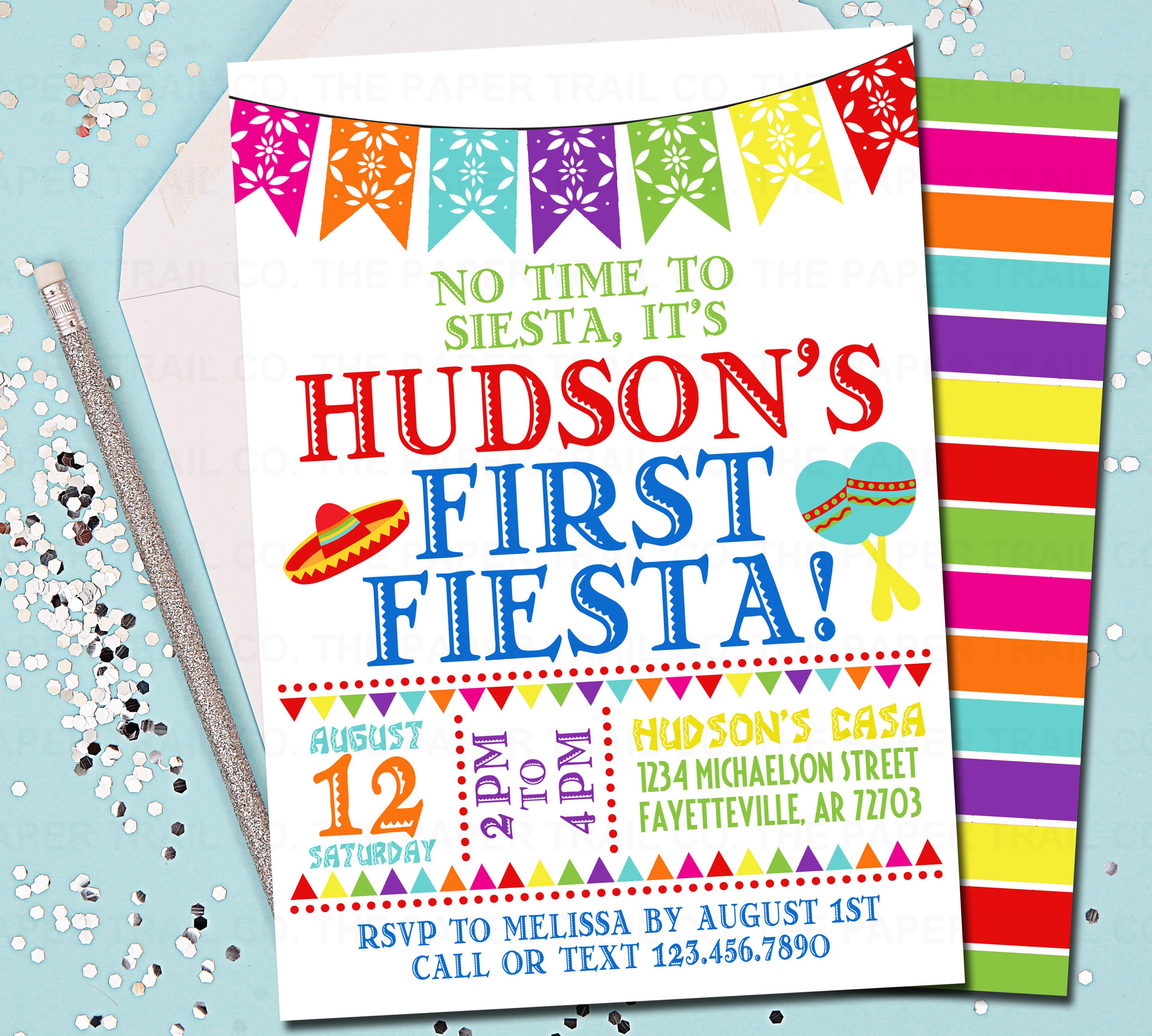 Fiesta 1st Birthday Invitation Firsta Party First Birthday - Etsy