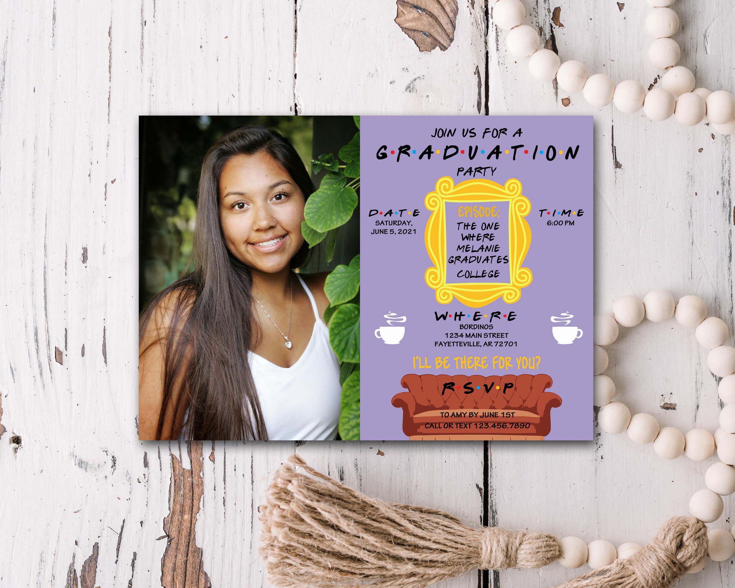 Friends Graduation Party Invitation, Friends Theme Graduation ...