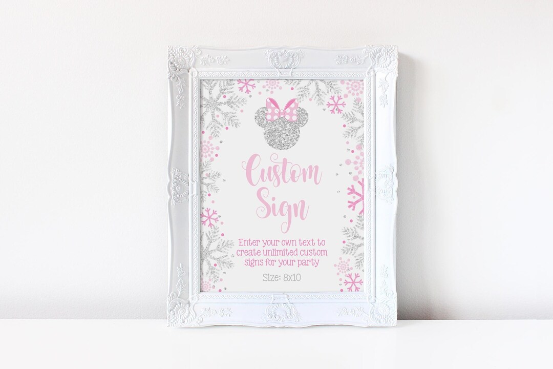 Editable Minnie Mouse Custom Sign Minnie Mouse Party Signs Custom Signs ...