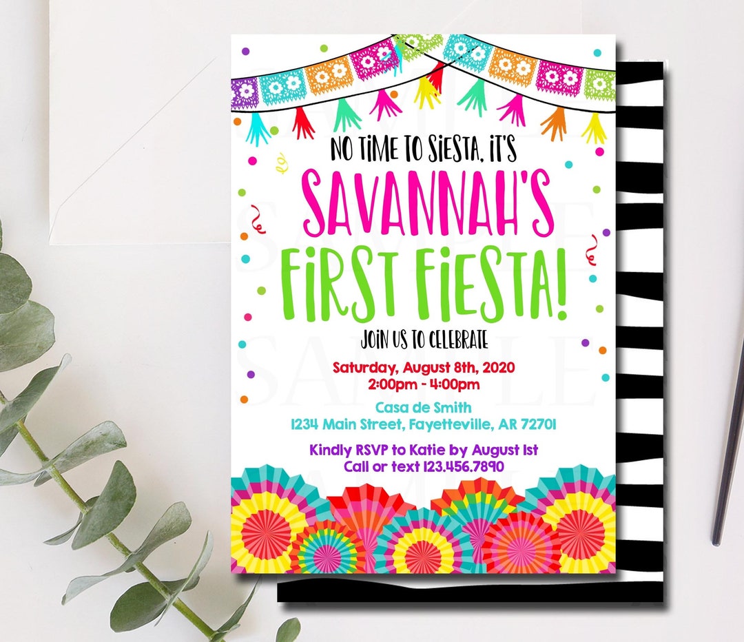 First Fiesta Birthday Invitation Fiesta Birthday Party 1st Birthday ...