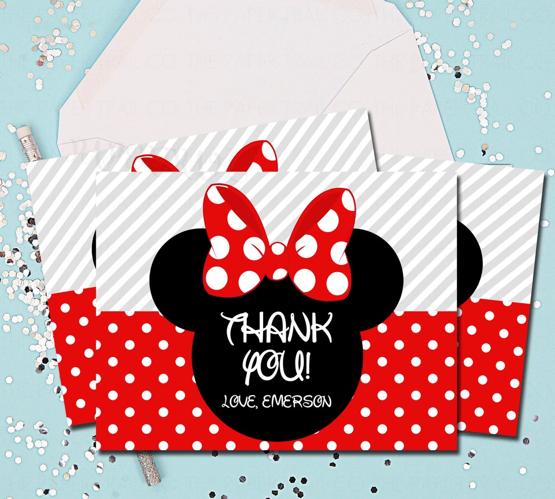 Minnie Mouse Thank You Notes, Thank You Cards, Thank You Notes, Minnie ...