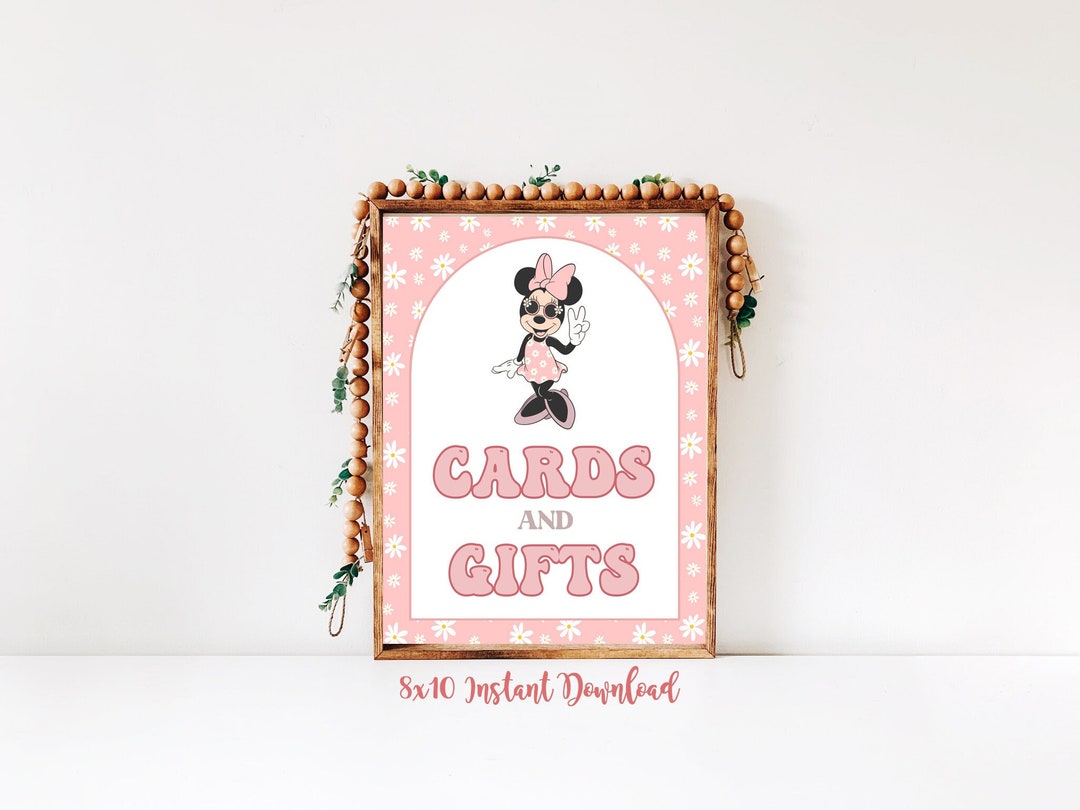 Groovy Minnie Cards and Gifts Sign Daisy Minnie Mouse Pink Party ...