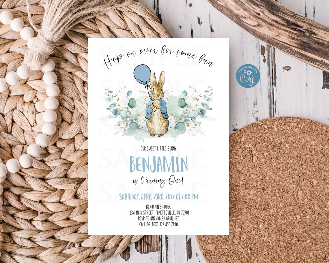 Editable Peter Rabbit Birthday Invitation Peter Rabbit - Etsy