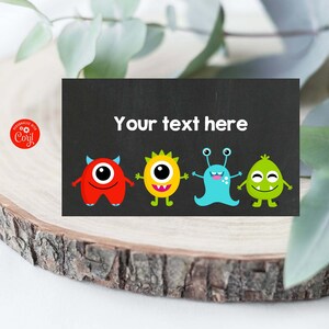 Editable Monster Food Tents Monster Food Labels Monster Party ...