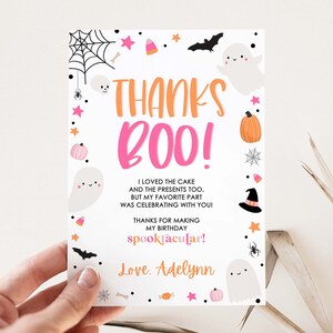 Editable Spooky Halloween Thank You Note Halloween Birthday Thank You ...
