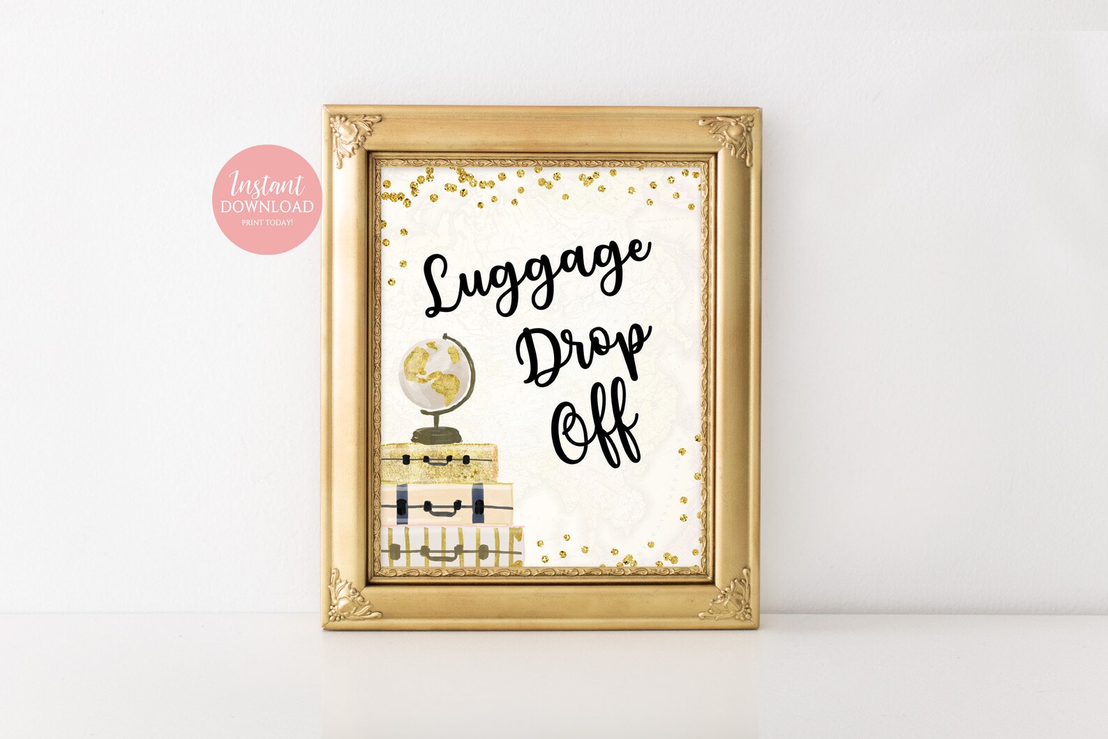 Luggage Drop off Sign Bridal Shower Sign Baby Shower Sign - Etsy
