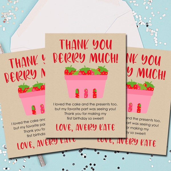 Thank You Berry Much Thank You Card - Etsy