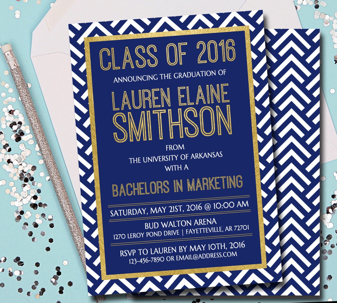 Graduation Announcement, Graduation Invitation, College Graduation ...