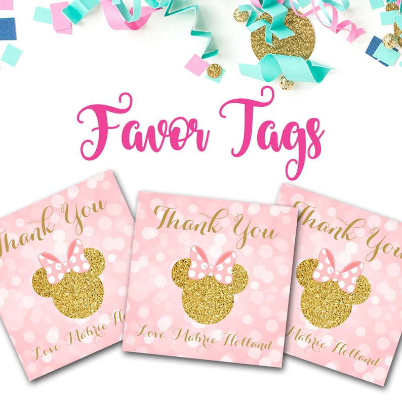 Minnie Mouse Favor Tags Minnie Mouse Minnie Mouse Party - Etsy