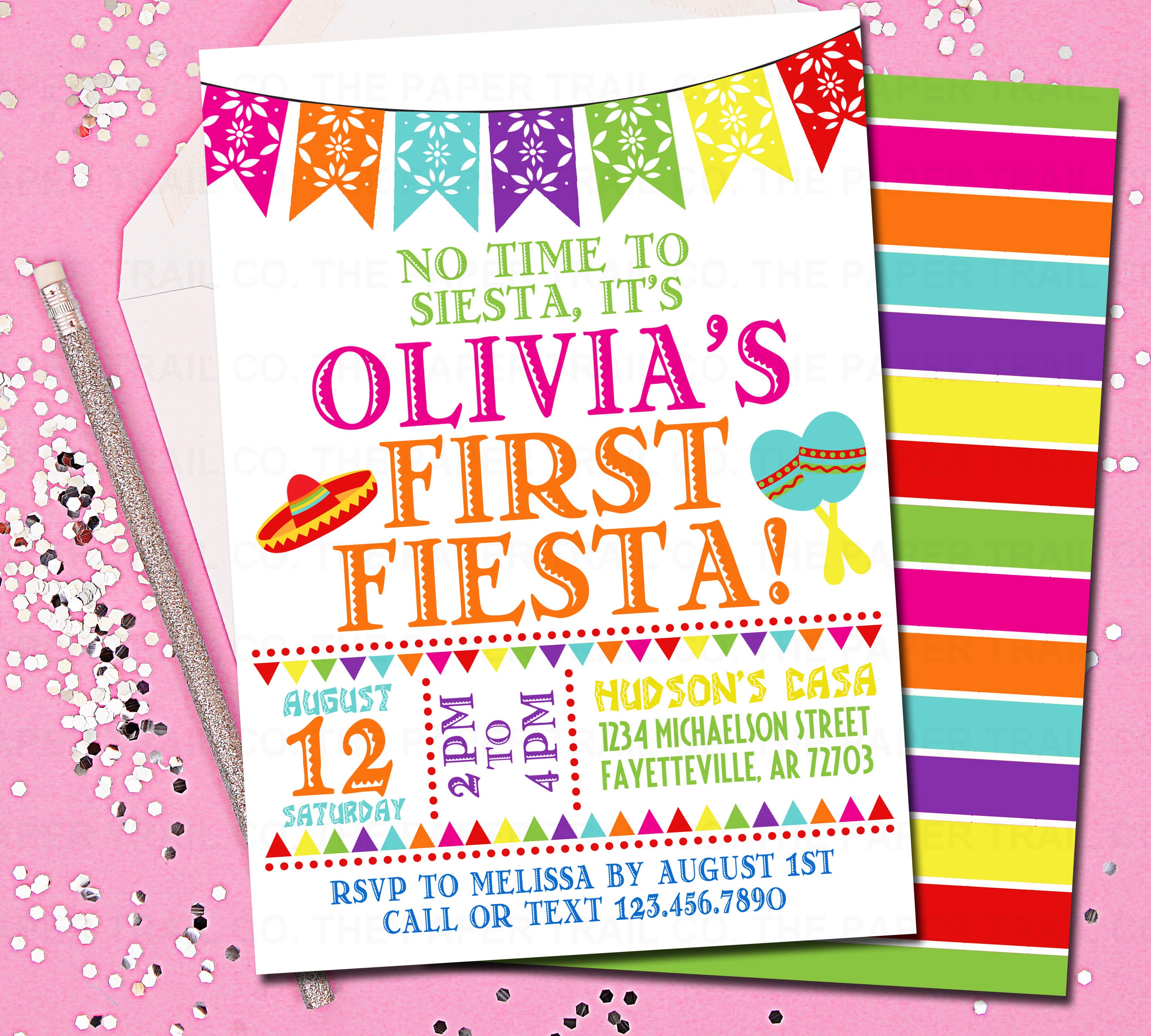 Fiesta 1st Birthday Invitation Firsta Party First Birthday | Etsy