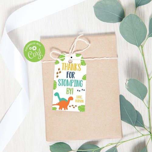 Editable Dinosaur Favor Tags Gift Tags Dino-mite Dinosaurs - Etsy