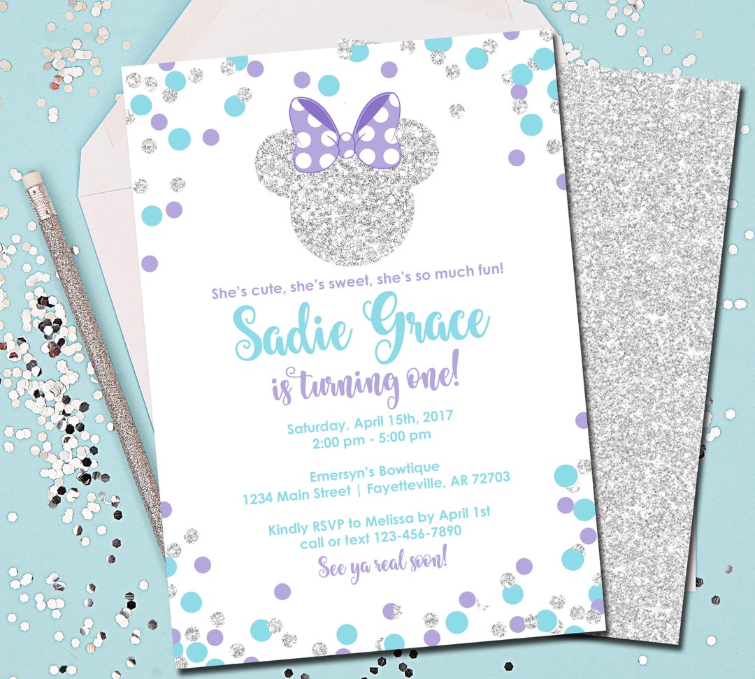 Invitación de Minnie Mouse, invitación de cumpleaños, invitación de ...