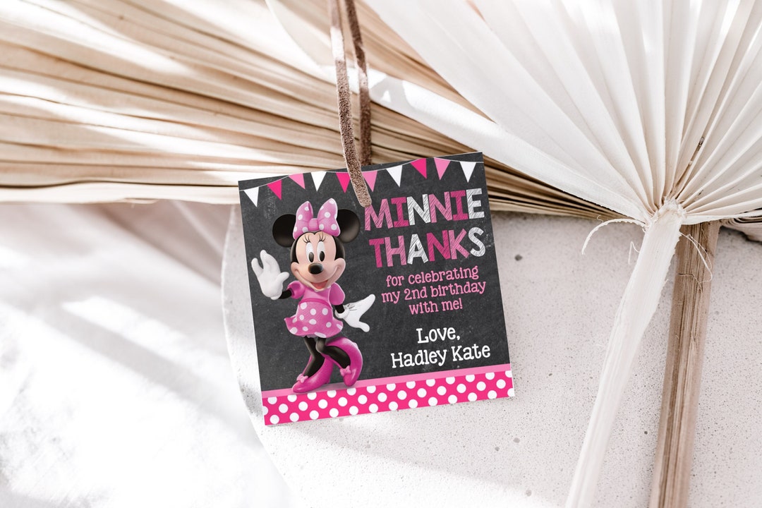 Editable Minnie Mouse Favor Tags, Minnie Mouse, Minnie Mouse Party ...