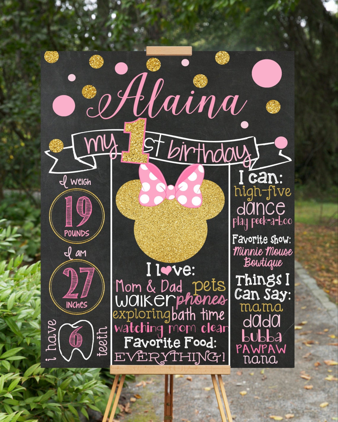 First Birthday Chalkboard Sign First Birthday Milestone Sign | Etsy