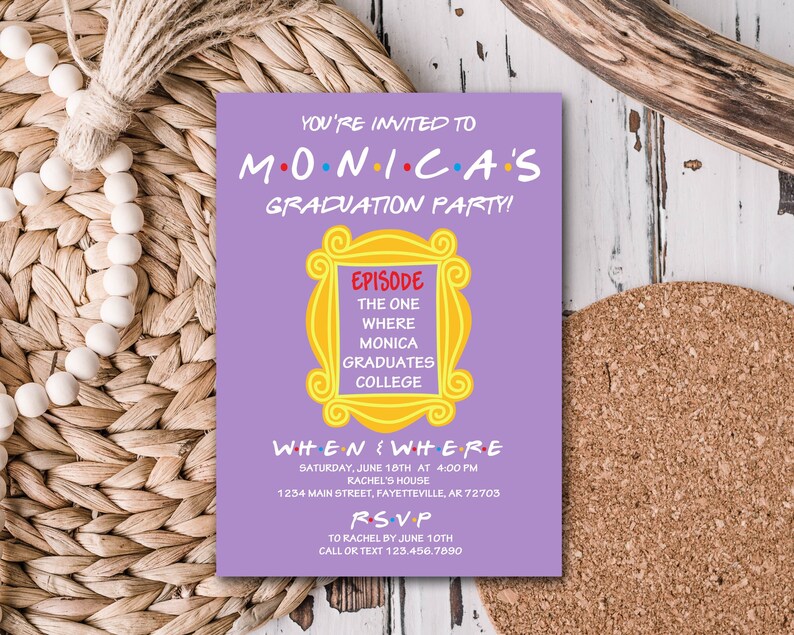 Friends Graduation Party Invitation Friends Theme Graduation - Etsy