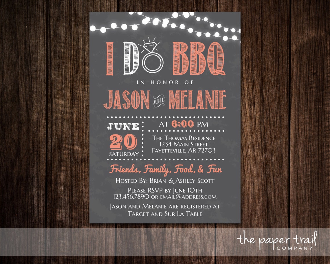 I Do BBQ Couples Shower Invitation Wedding Shower BBQ - Etsy