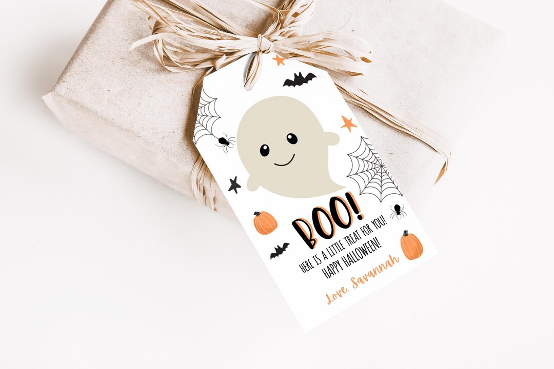 Editable Halloween Favor Tags Boo Gift Tags Trick or Treat Halloween ...