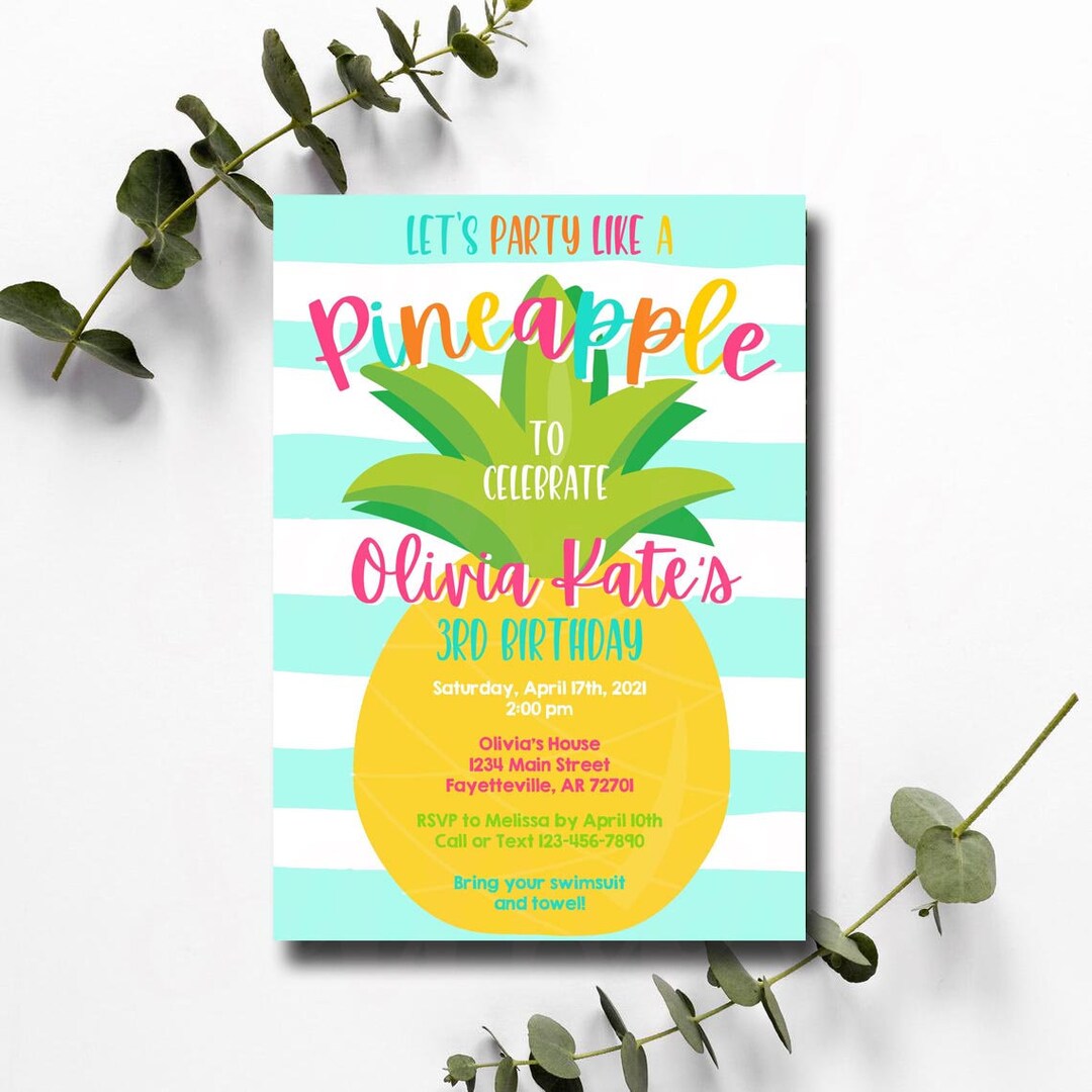 Pineapple Birthday Invitation Party Like a Pineapple Birthday ...