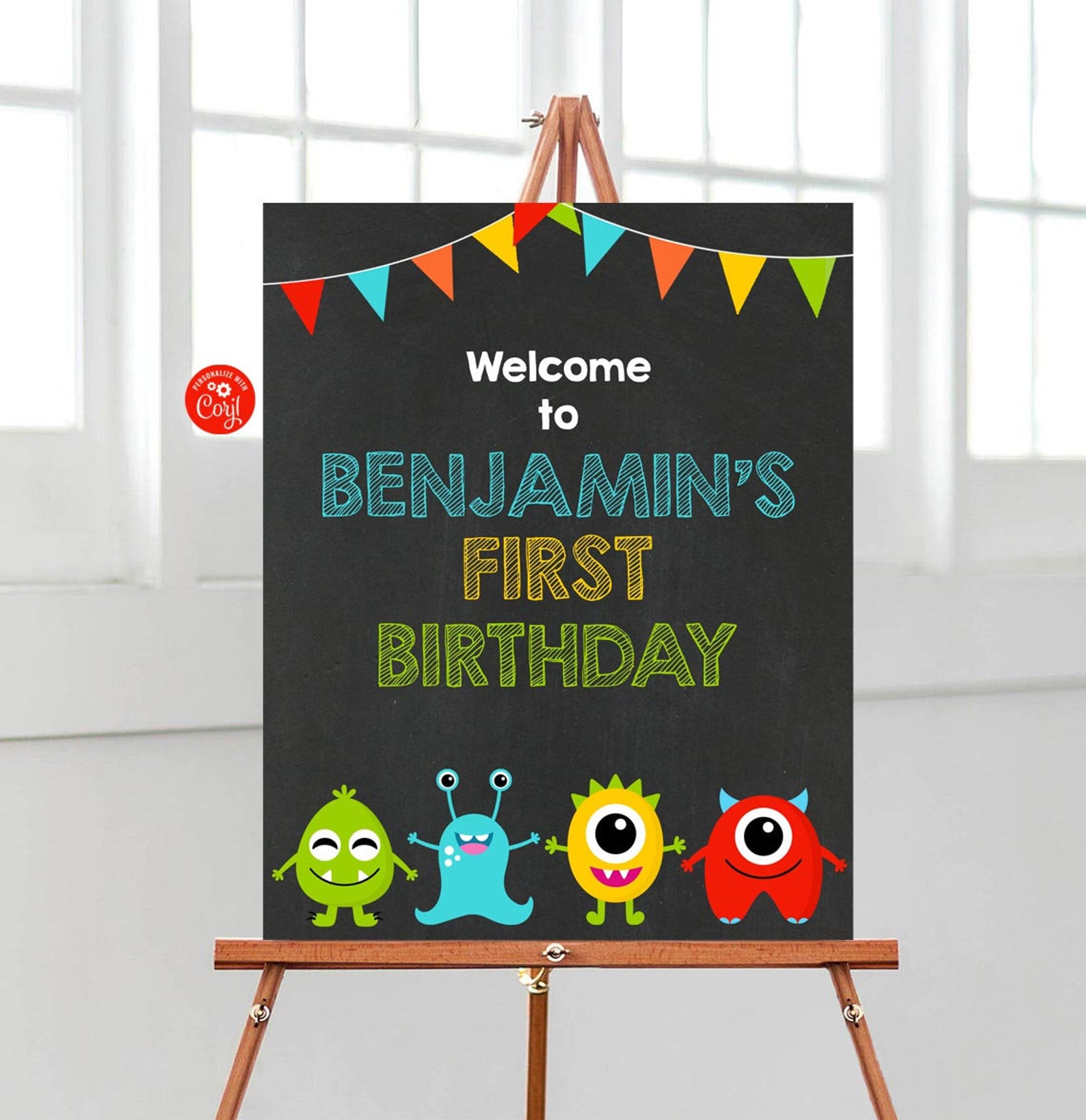 Editable Monster Welcome Sign Monster Birthday Party Our | Etsy