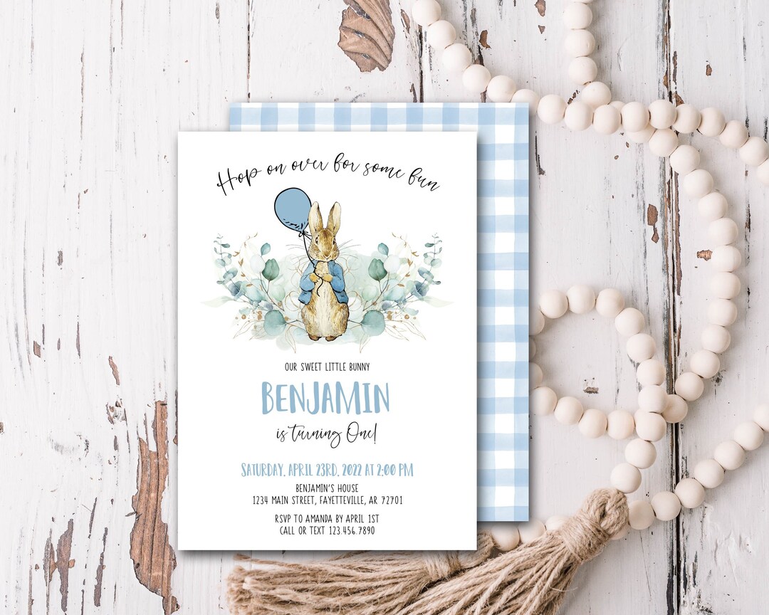 Peter Rabbit Birthday Invitation Peter Rabbit Birthday Bunny Birthday ...