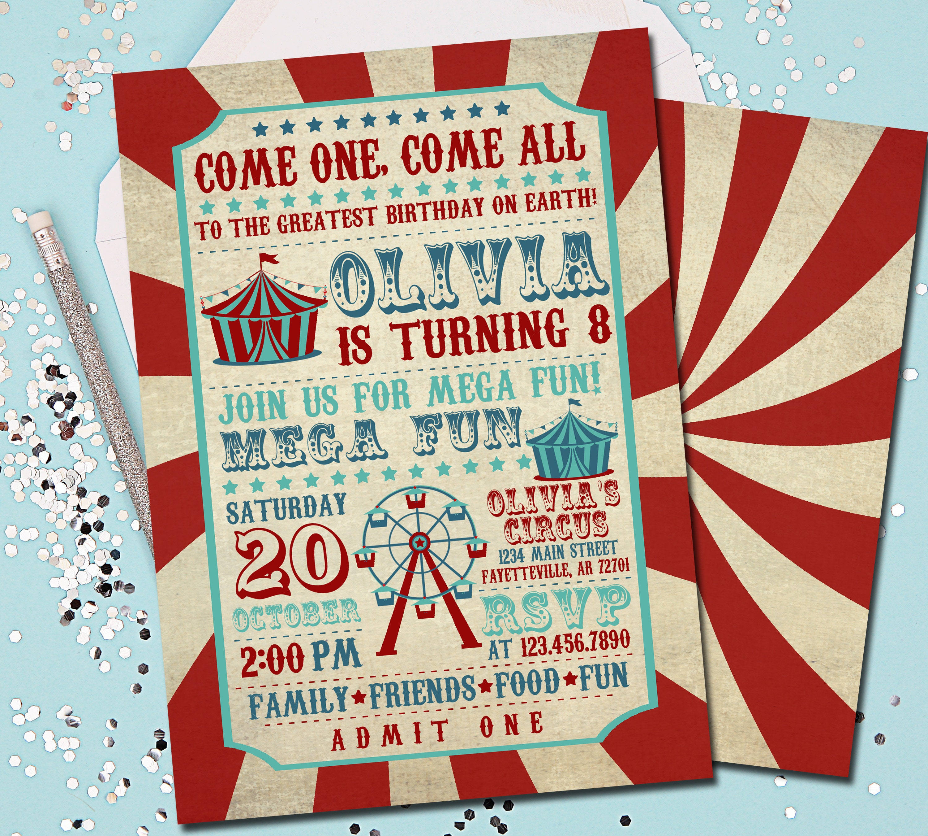 Vintage Circus Invitations