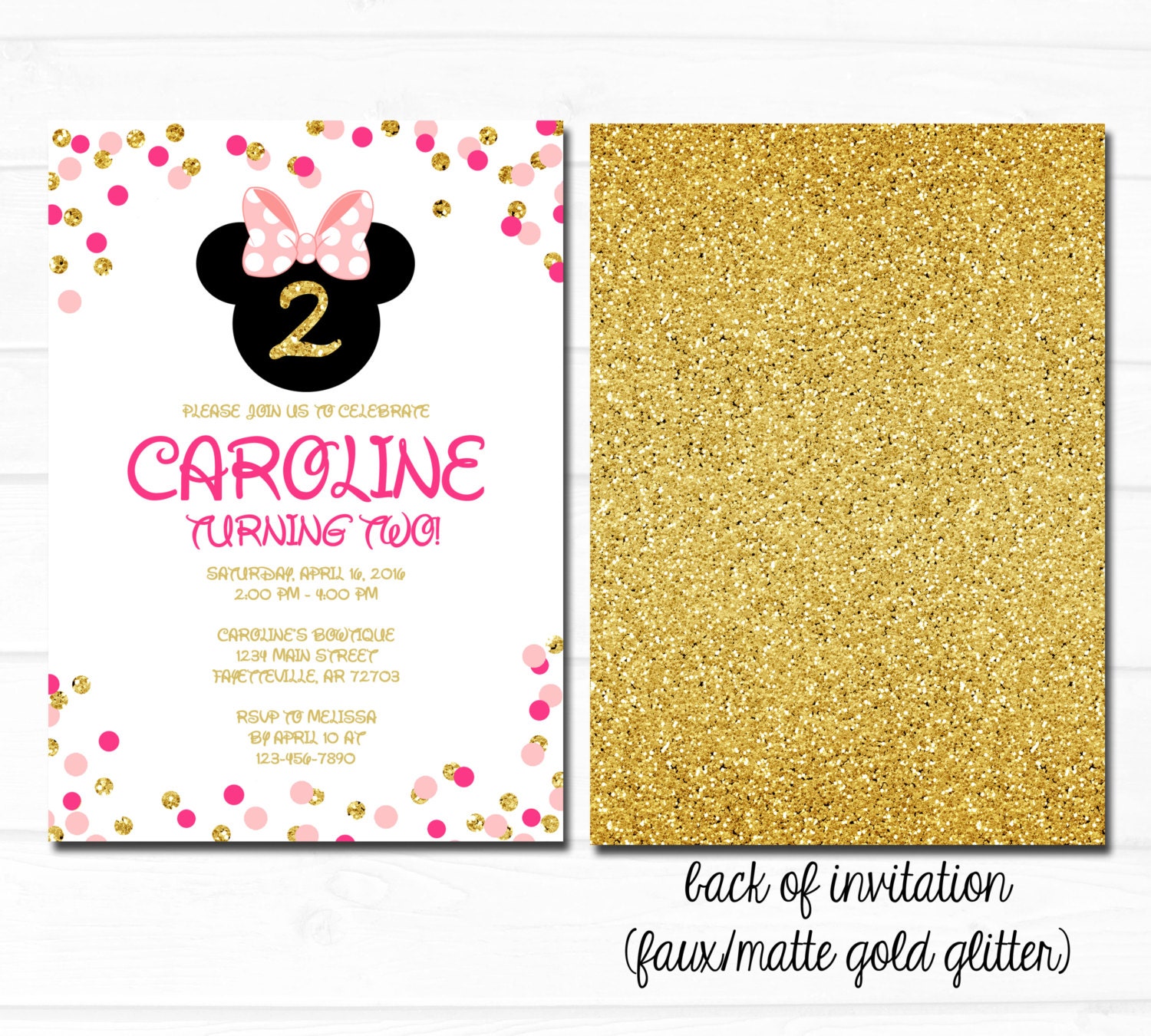 Minnie Mouse Invitation Minnie Mouse Birthday Invitation | Etsy