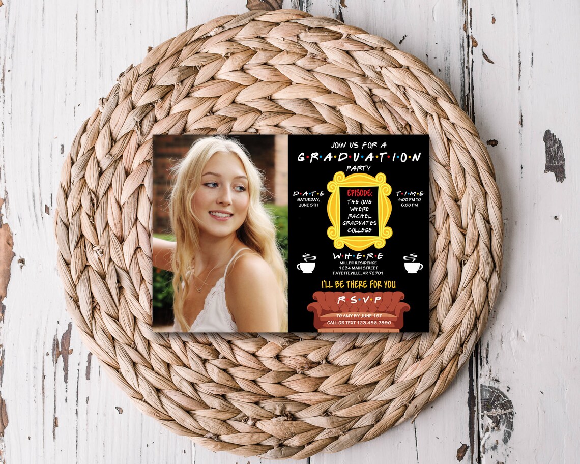 Friends Graduation Party Invitation Friends Theme Graduation - Etsy