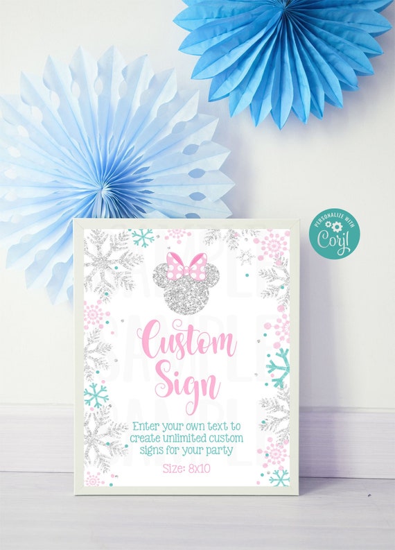 Editable Minnie Mouse Custom Sign Minnie Mouse Party Signs | Etsy