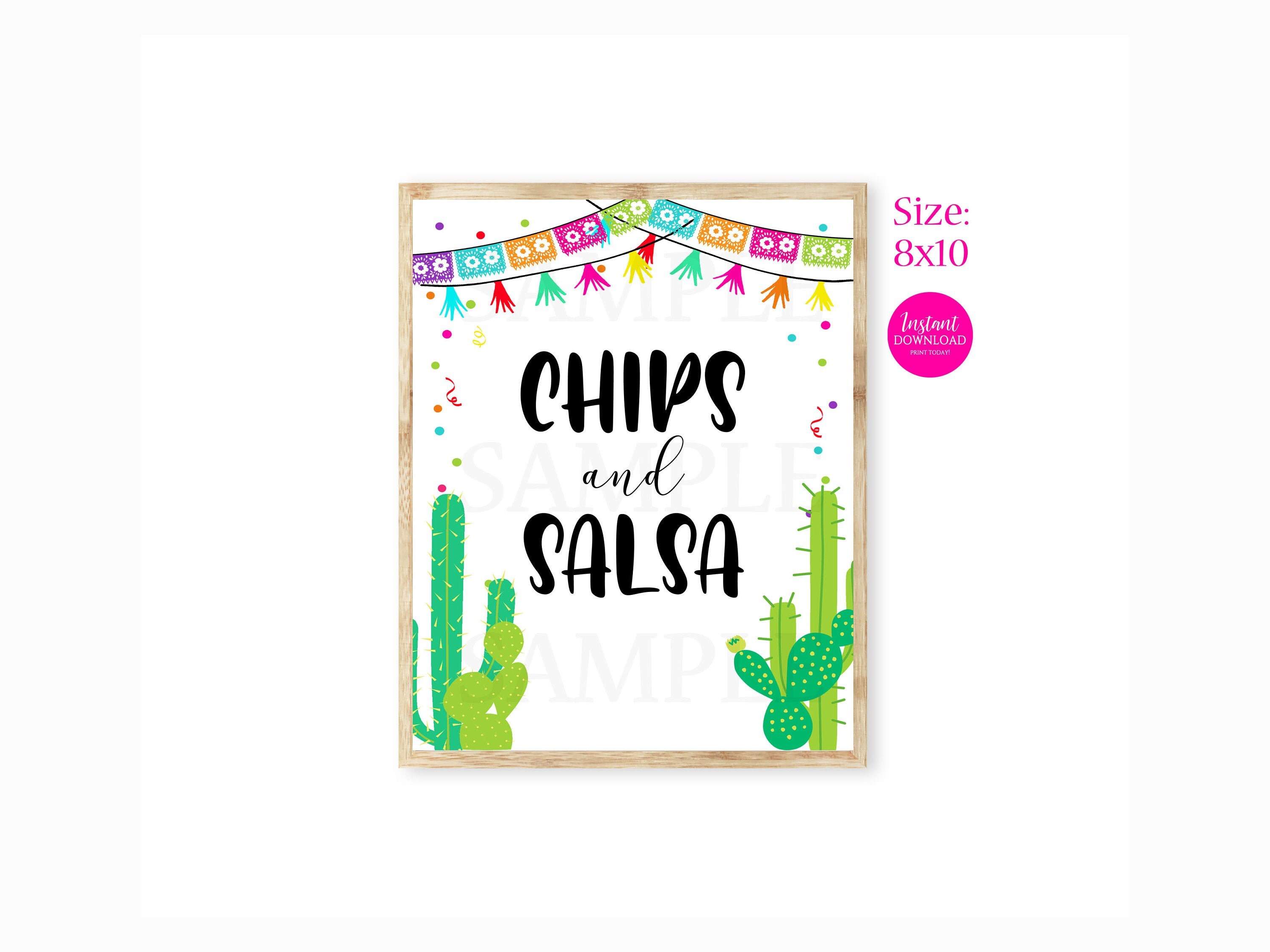 Chips and Salsa Sign Fiesta Party Sign Taco Theme Birthday | Etsy