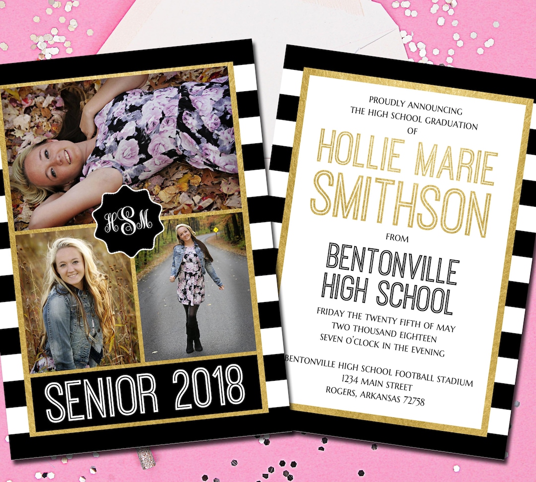 High School Graduation Announcement, Senior, Graduation Invitation ...