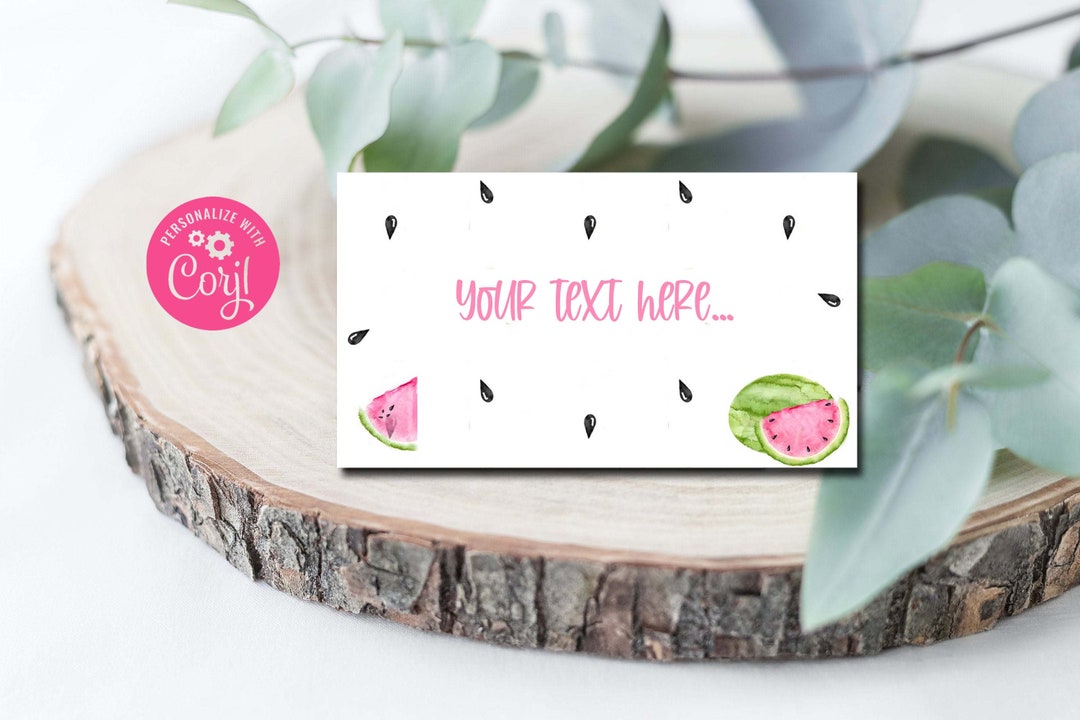 Editable Watermelon Food Tents Watermelon Food Labels One in a Melon ...